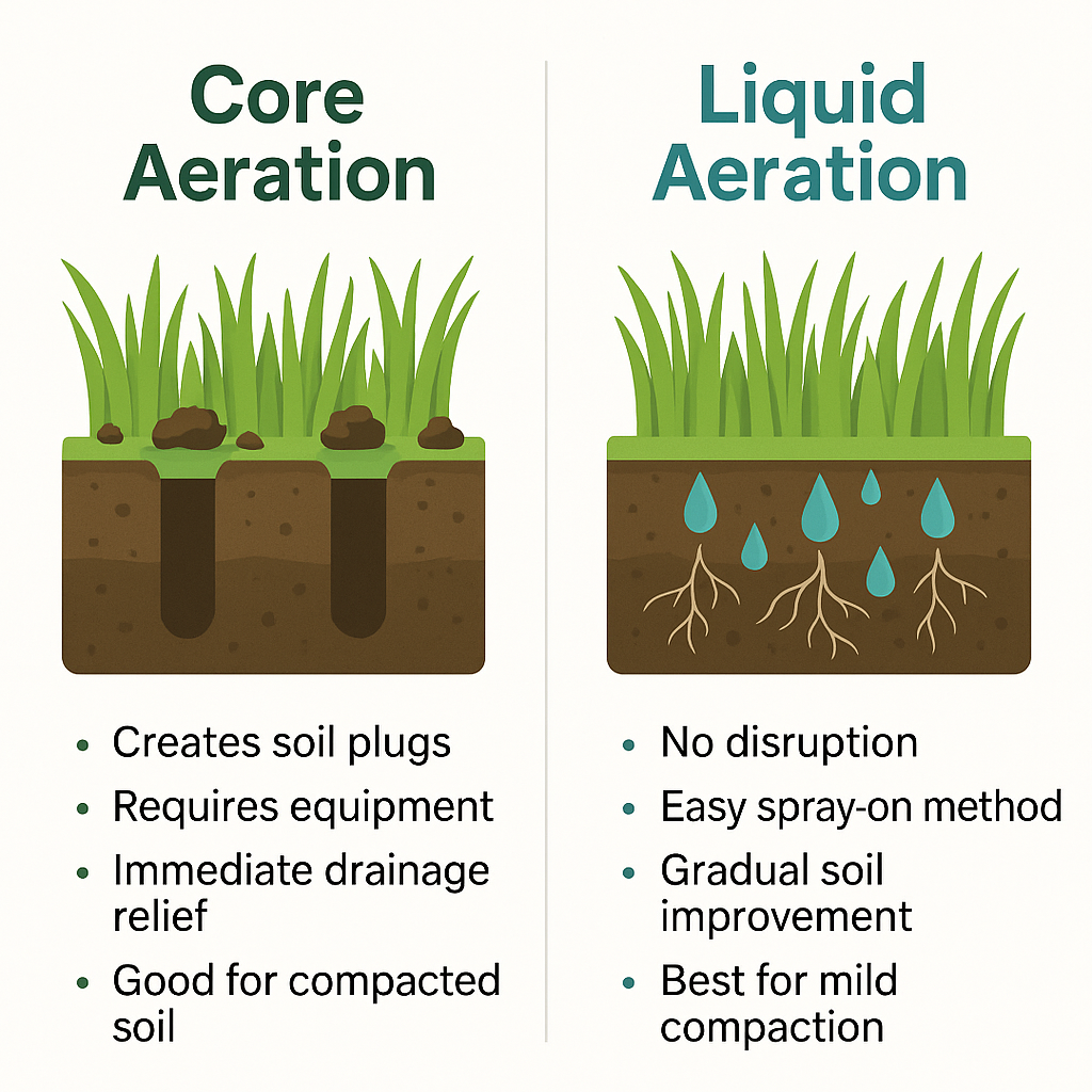 Liquid Aeration vs Core Aeration Which One Does Your Lawn Need?